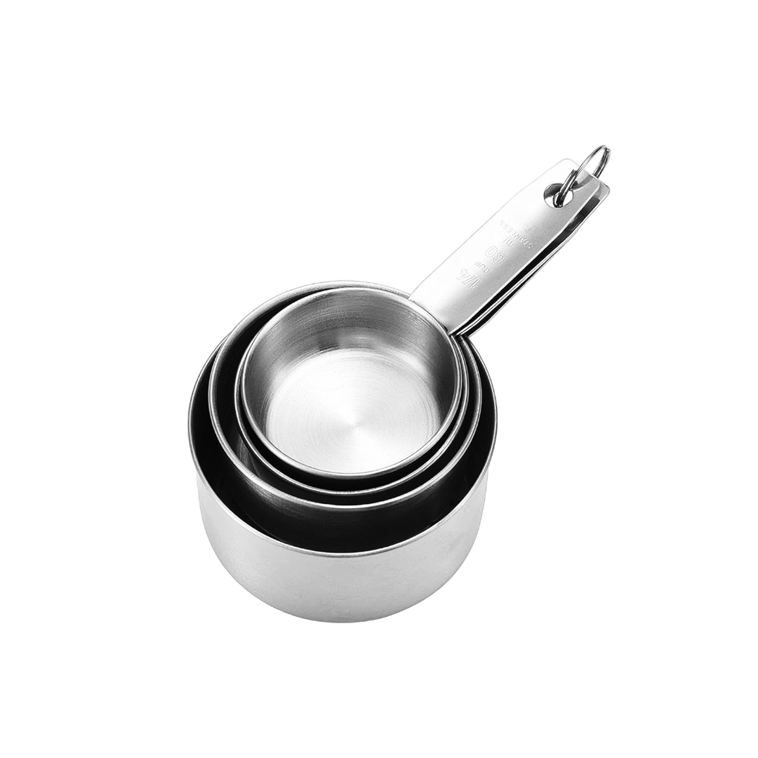 SET TAZAS MEDIDORAS AC INOX (1/4, 1/2, 3/4, 1TZ) – Distribuidora Aliton