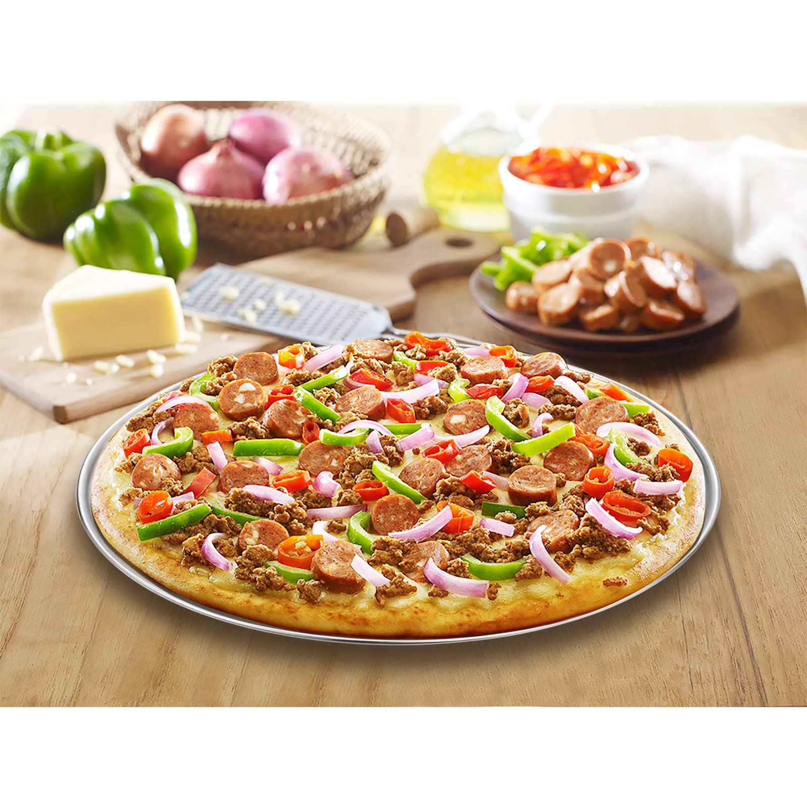 CHAROLA PIZZA 16" ALUMINIO – Distribuidora Aliton