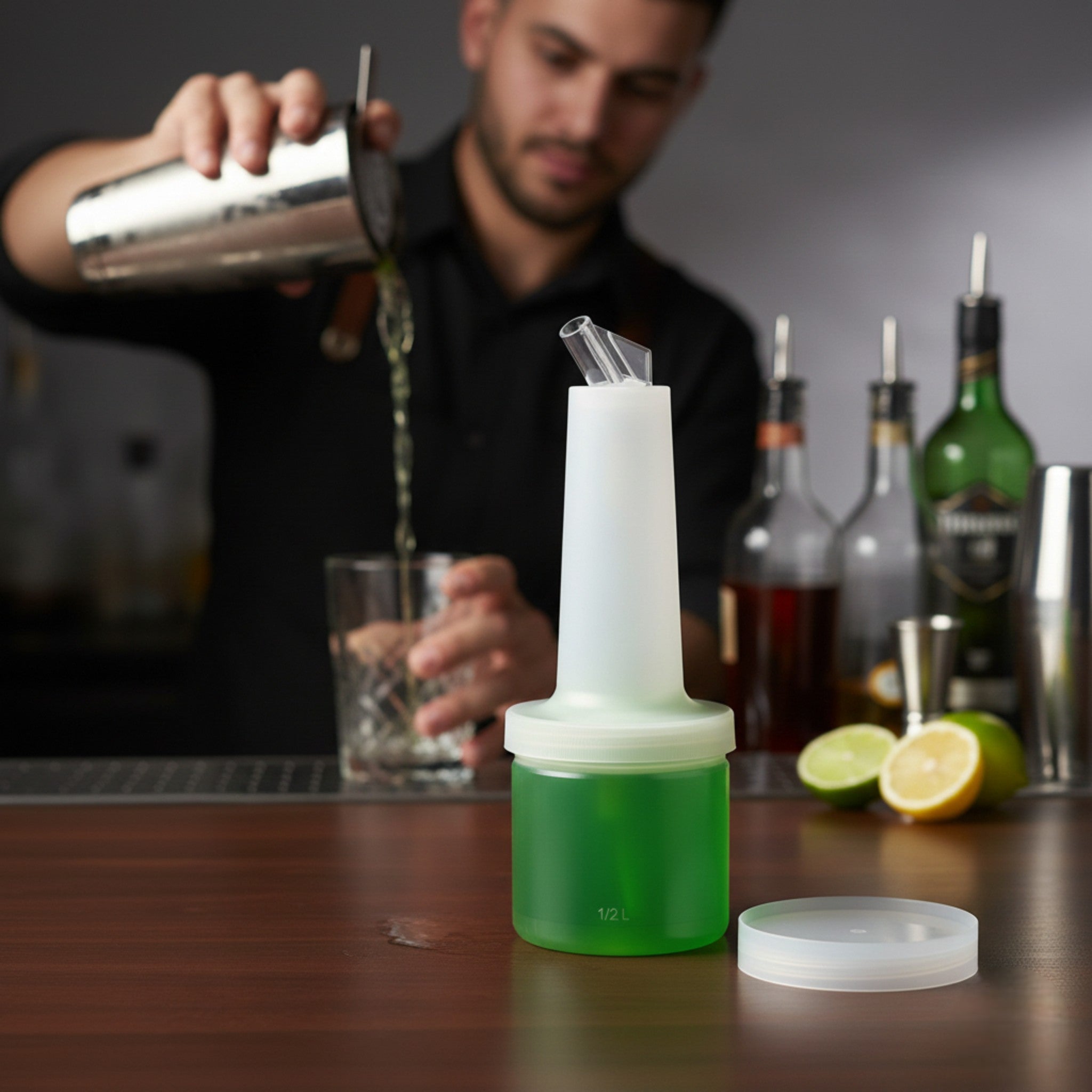 VERTEDOR DE JUGO 1/2 LT BLANCO – Distribuidora Aliton